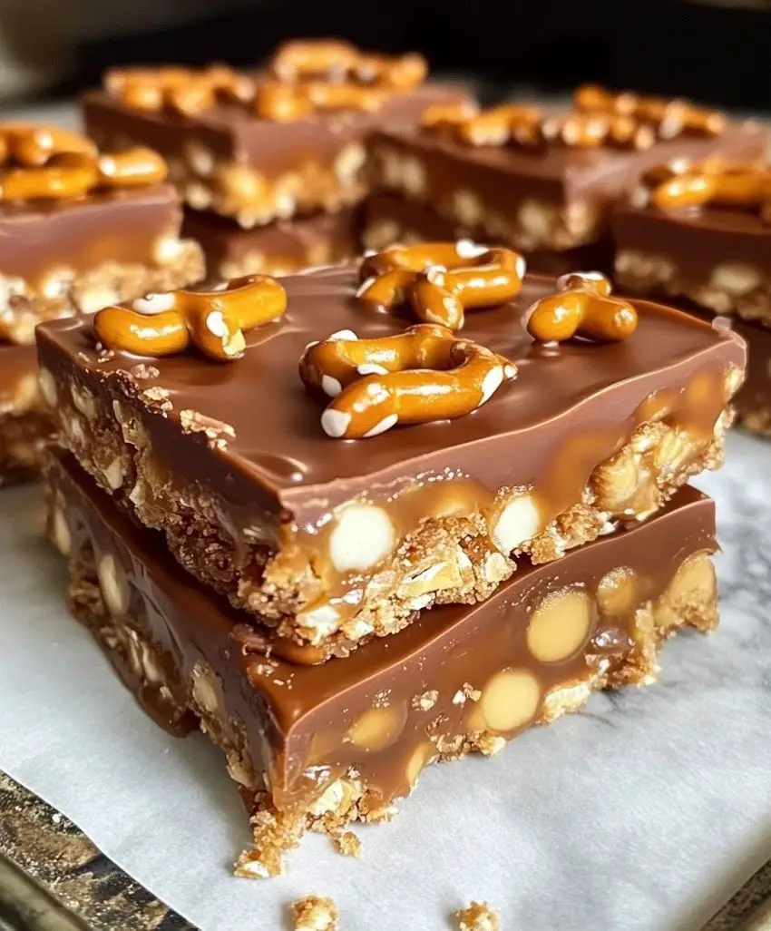 No-Bake Caramel Pretzel Crack Bars - Xpress Recipes